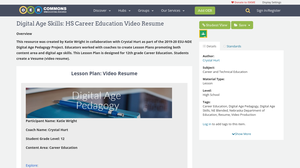 Digital Age Skills: HS Career Education Video Resume | OER Commons