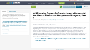 A15 Running Forward—Foundation of a Successful 0-6 Mental Health and ...