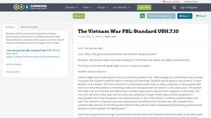 The Vietnam War PBL: Standard USH.7.10 | OER Commons