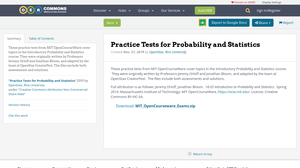 Practice Tests for Probability and Statistics | OER Commons