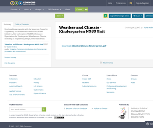 Weather and Climate - Kindergarten NGSS Unit | OER Commons