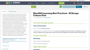 BlendEd Learning Best Practices - El Escape Cubano Unit | OER Commons