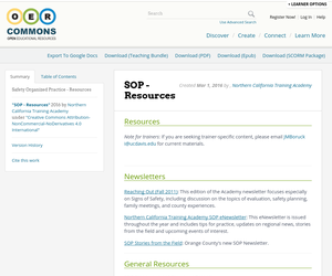 Safety Organized Practice (SOP) Resources | OER Commons