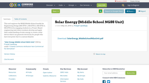 Solar Energy (Middle School NGSS Unit) | OER Commons