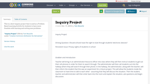 Inquiry Project | OER Commons