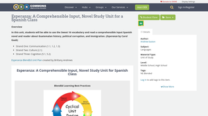 Esperanza: A Comprehensible Input, Novel Study Unit for a Spanish Class ...