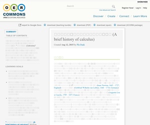 ความเป็นมาของแคลคูลัส (A brief history of calculus) | OER Commons