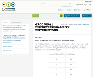 WP.4.1 DISCRETE PROBABILITY DISTRIBUTIONS | OER Commons