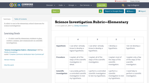 Science Investigation Rubric—Elementary | OER Commons