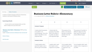 Business Letter Rubric—Elementary | OER Commons