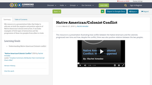 Native American/Colonist Conflict | OER Commons