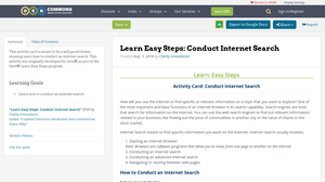 Learn Easy Steps: Conduct Internet Search | OER Commons