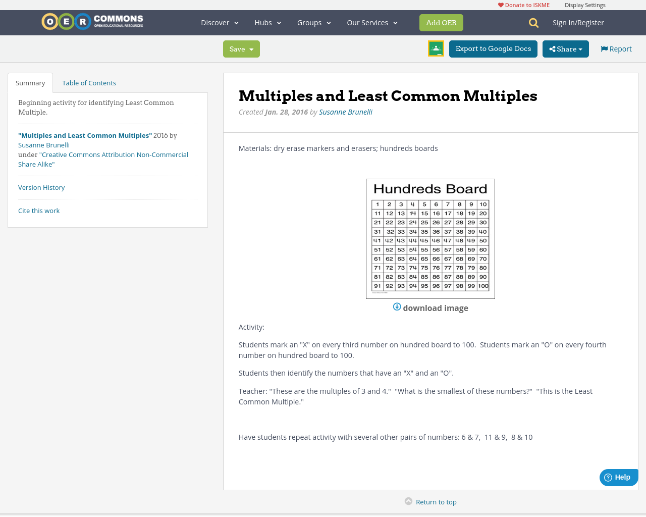 Multiples and Least Common Multiples | OER Commons