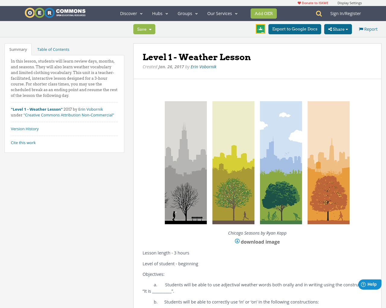 Level 1 - Weather Lesson | OER Commons
