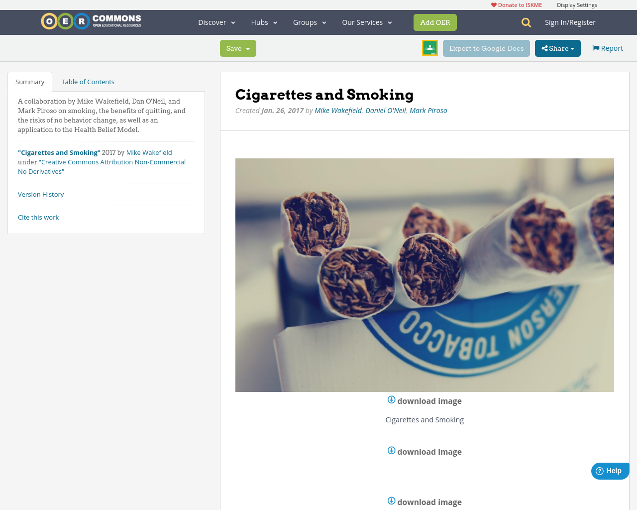Cigarettes and Smoking | OER Commons