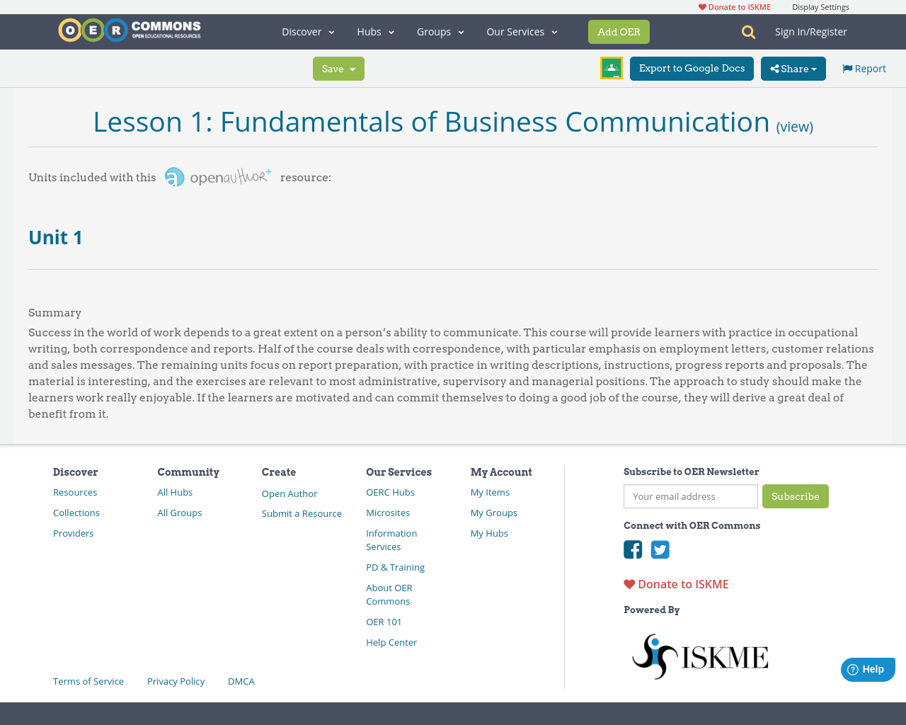 LEGACY RESOURCE - Lesson 1: Fundamentals of Business Communication ...