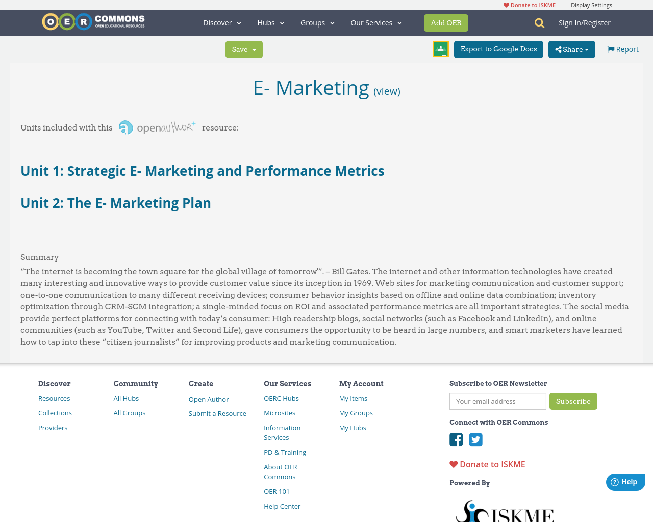 E- Marketing | OER Commons