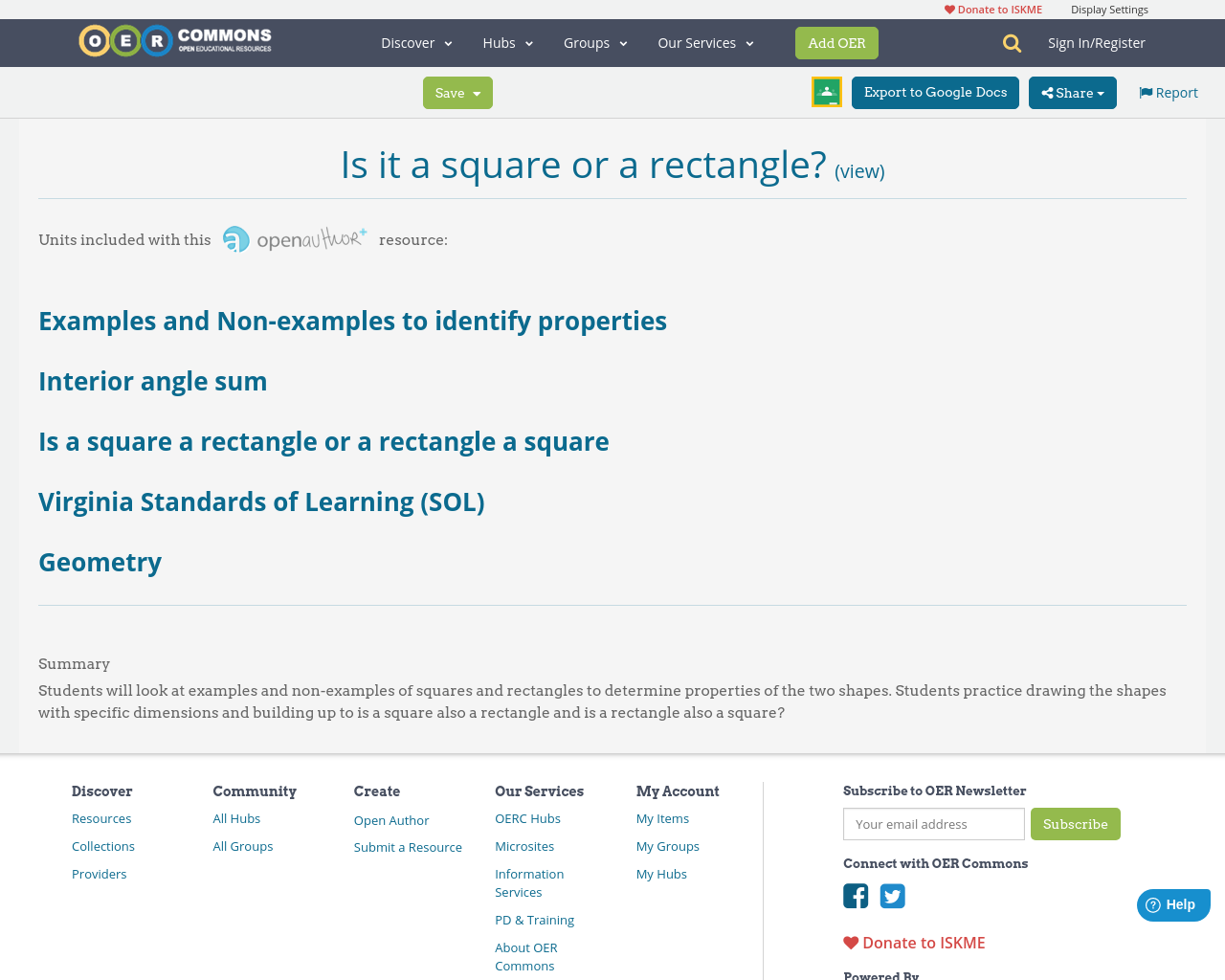 Is It A Square Or A Rectangle OER Commons