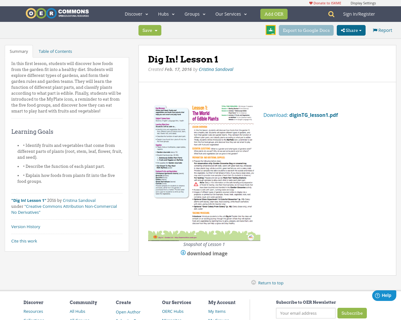 Dig In! Lesson 1 | OER Commons