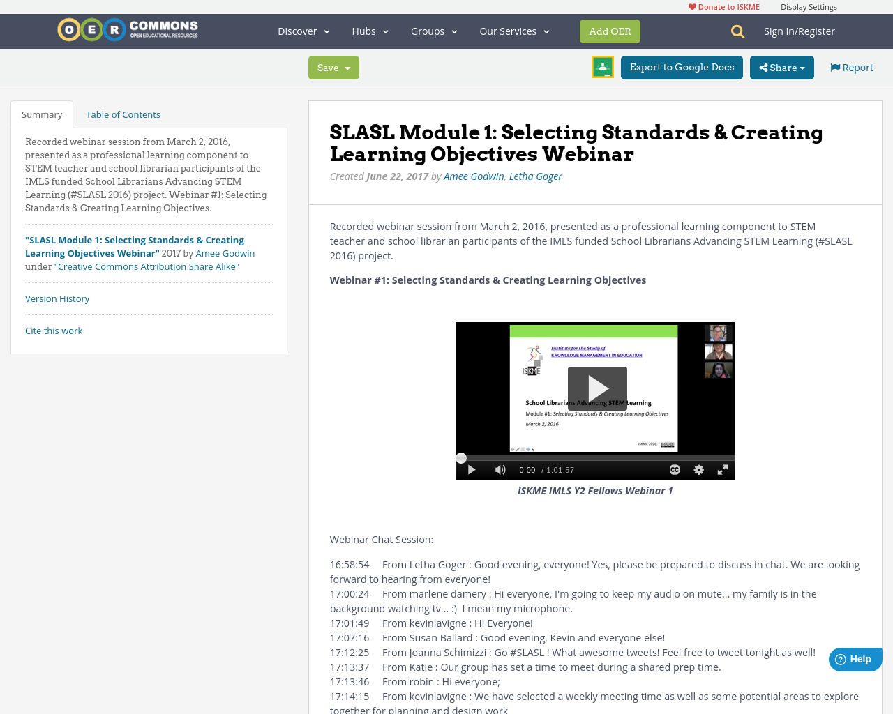 SLASL Module 1: Selecting Standards & Creating Learning Objectives Webinar | OER Commons