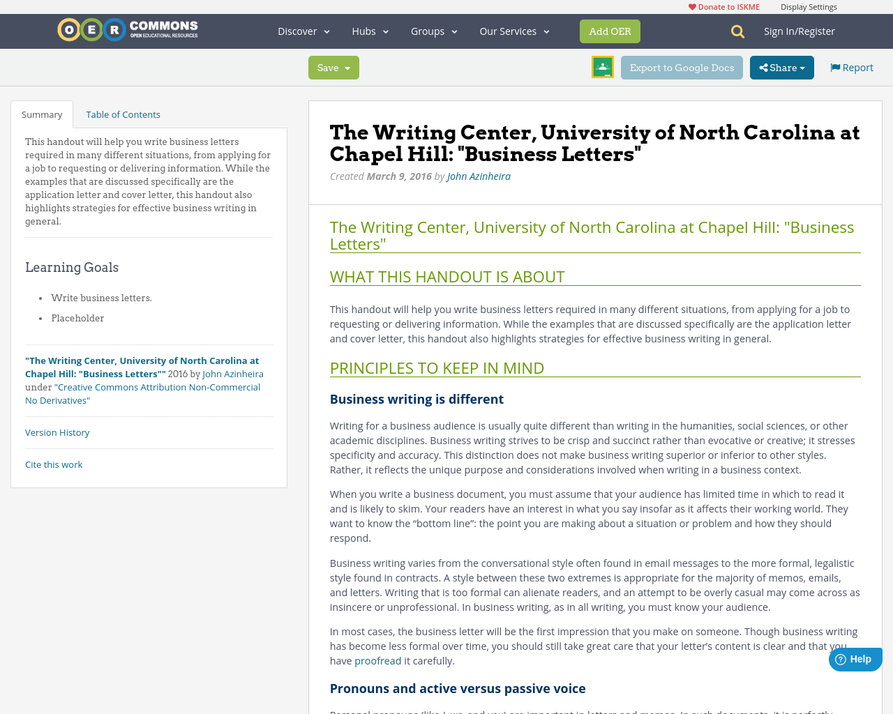 The Writing Center, University of North Carolina at Chapel Hill ...