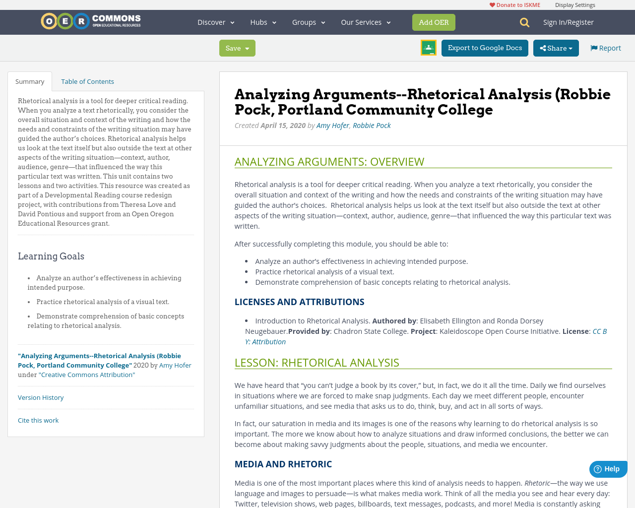 Analyzing Arguments--Rhetorical Analysis (Robbie Pock, Portland ...