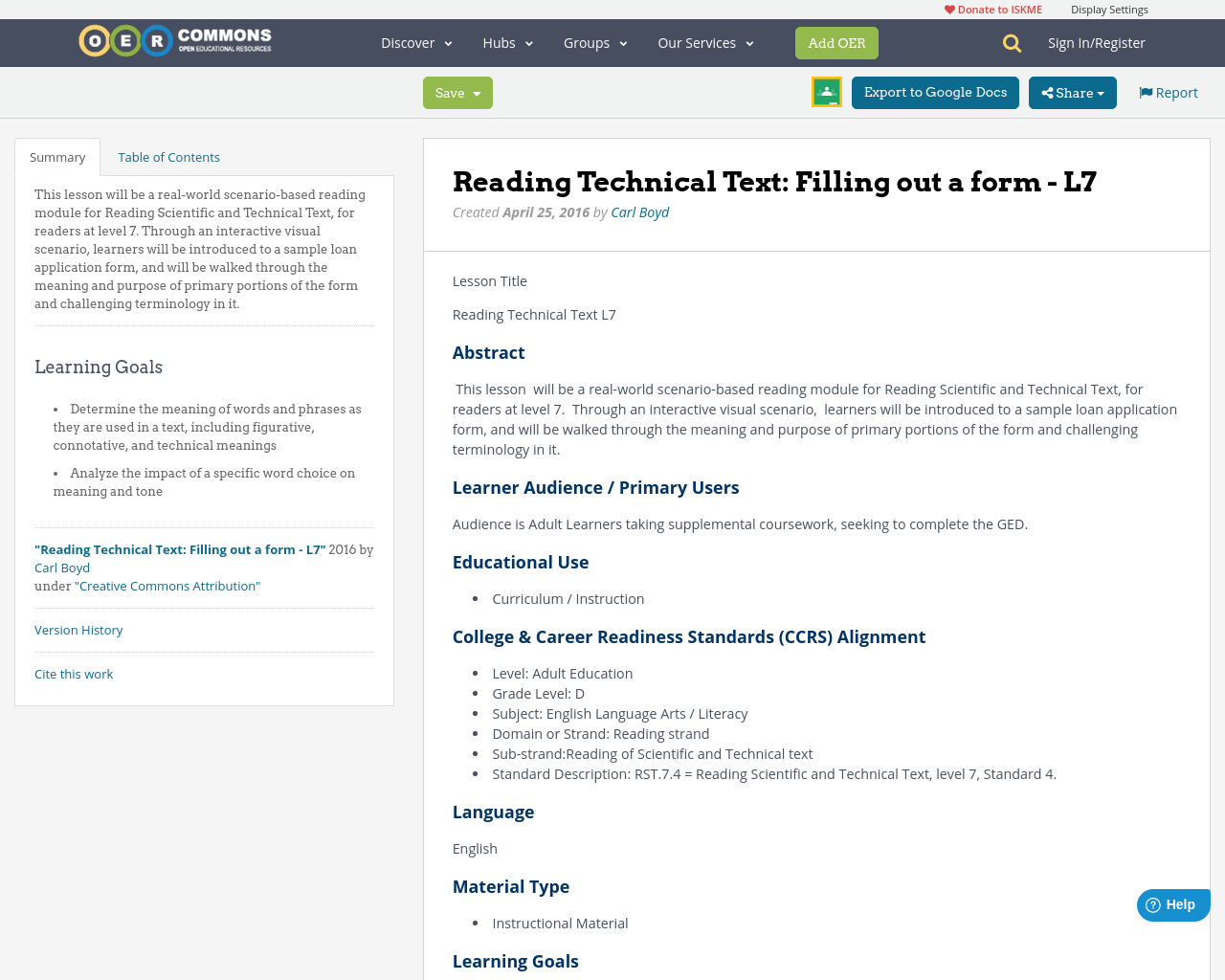 Reading Technical Text: Filling out a form - L7 | OER Commons