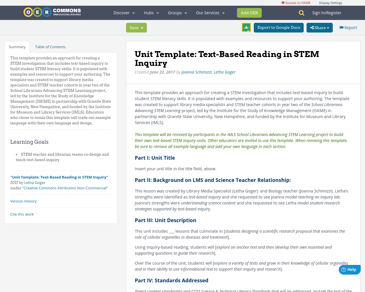 Unit Template: Text-Based Reading in STEM Inquiry | OER Commons
