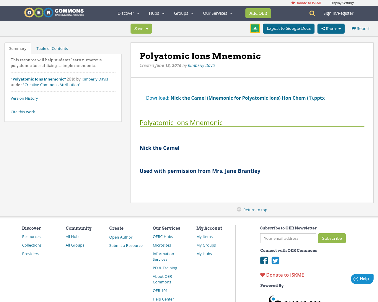 Polyatomic Ions Mnemonic | OER Commons