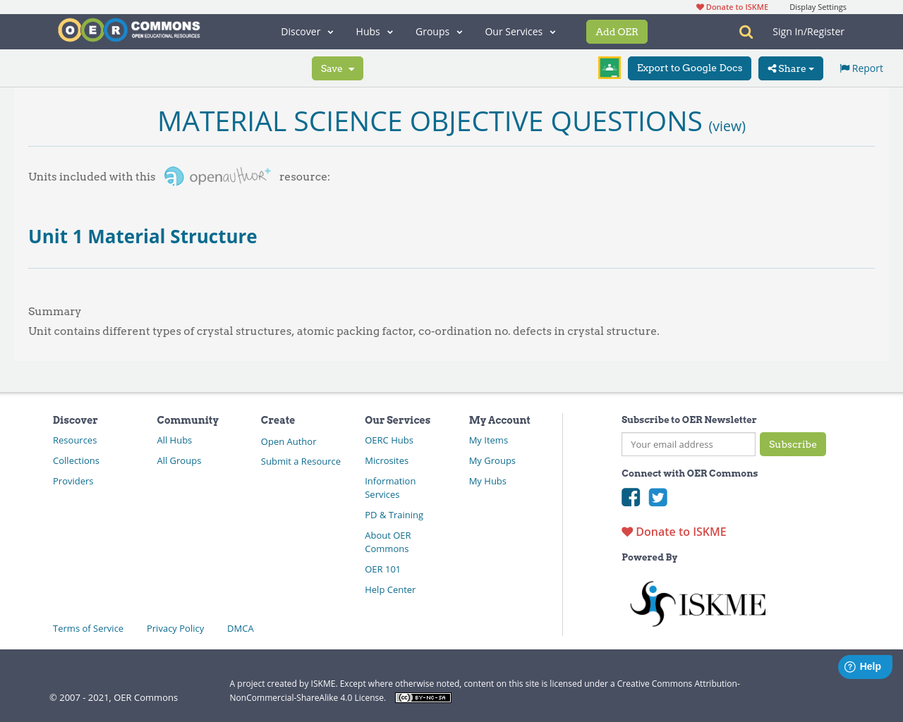 MATERIAL SCIENCE OBJECTIVE QUESTIONS | OER Commons