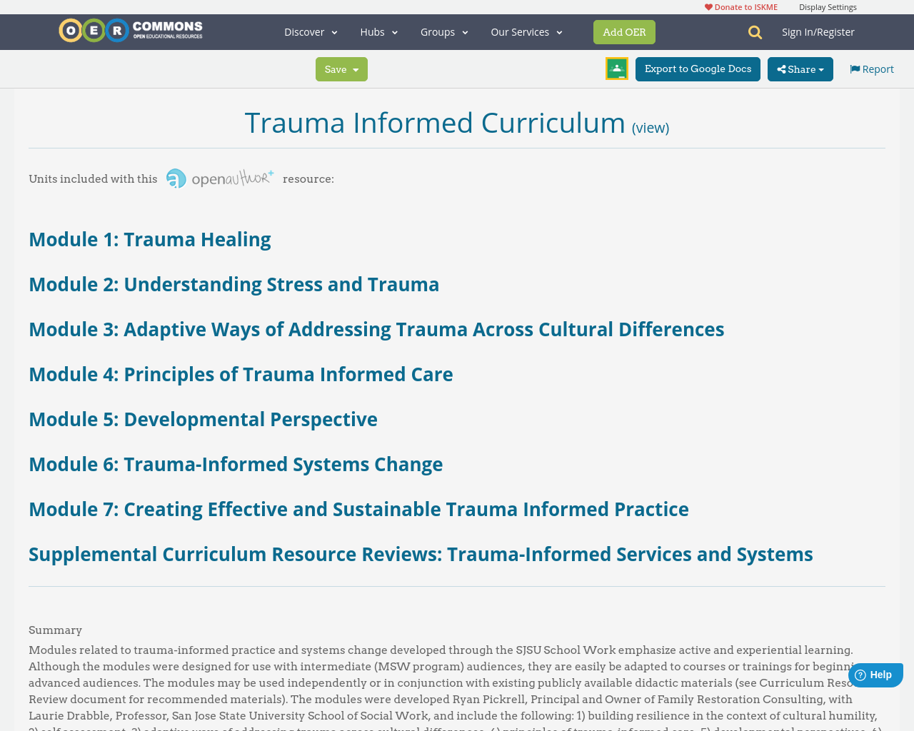 Trauma Informed Curriculum | OER Commons