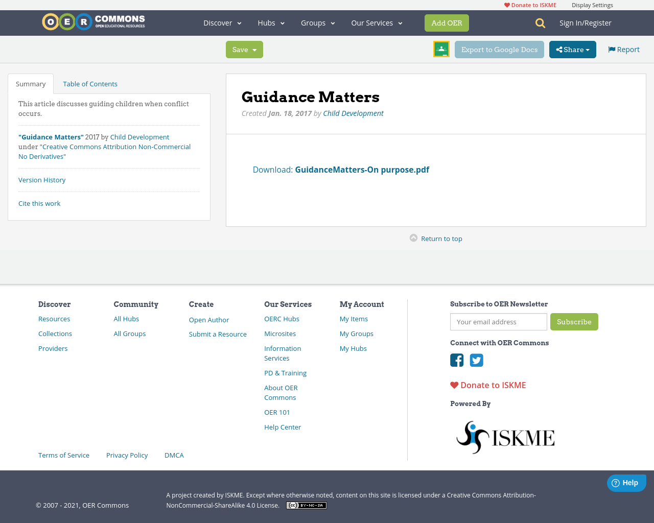 Guidance Matters | OER Commons