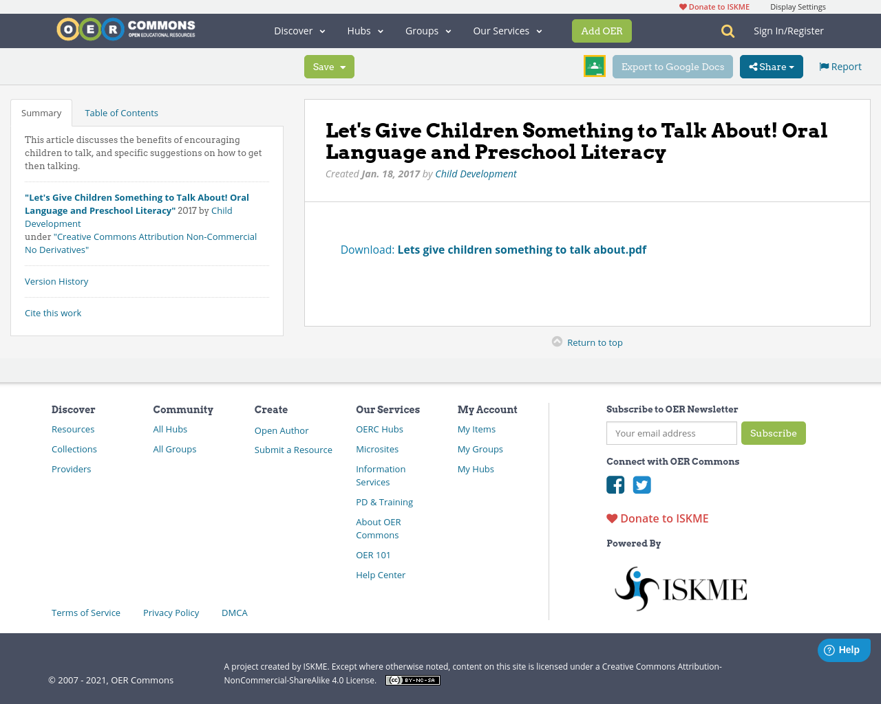 Let's Give Children Something to Talk About! Oral Language and ...