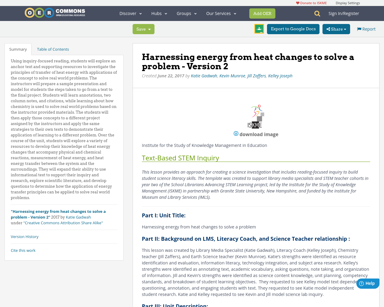 Harnessing energy from heat changes to solve a problem - Version 2 ...