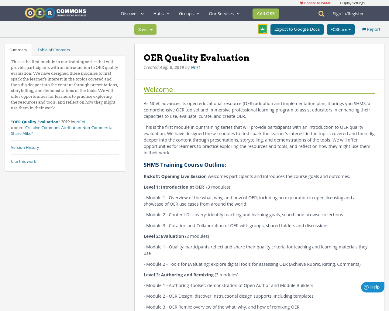 OER Quality Evaluation | OER Commons