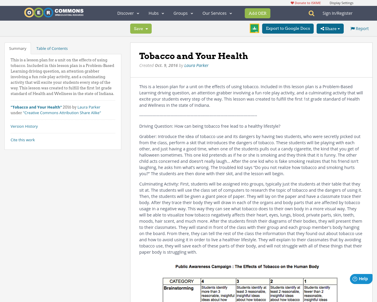 Tobacco and Your Health | OER Commons