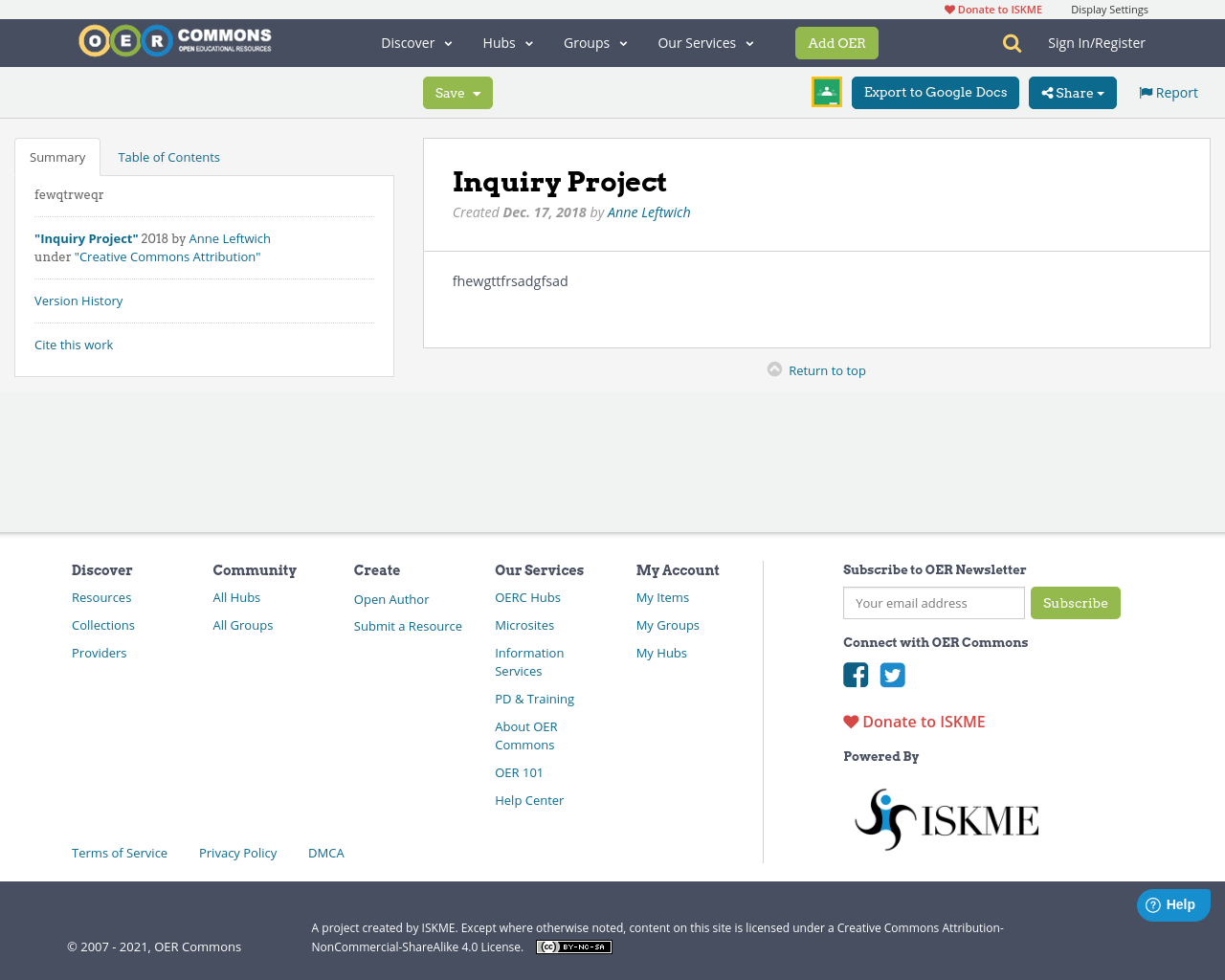 Inquiry Project | OER Commons