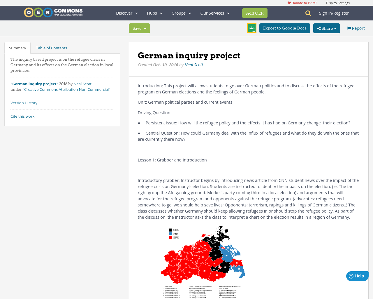 German inquiry project | OER Commons