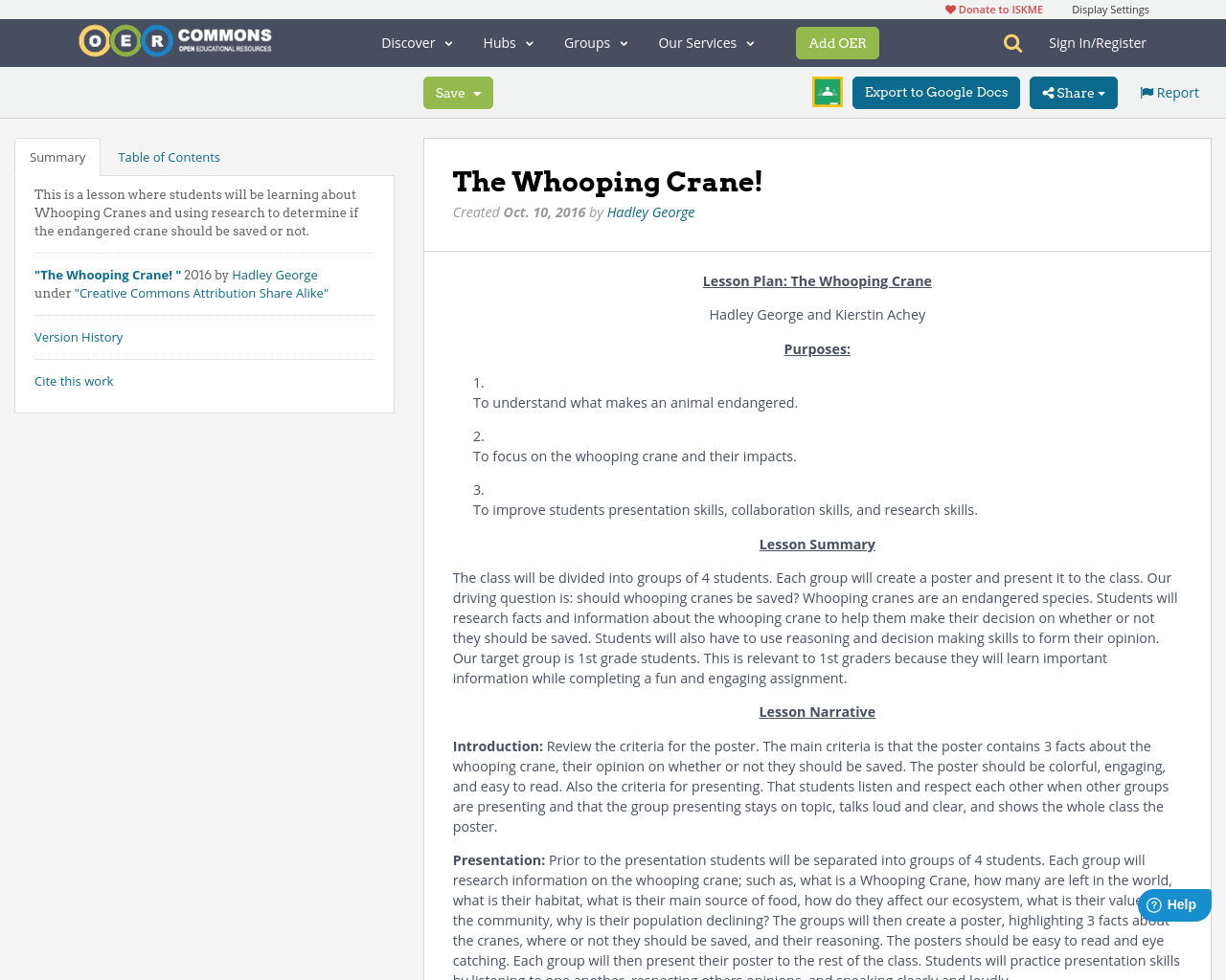 The Whooping Crane! | OER Commons