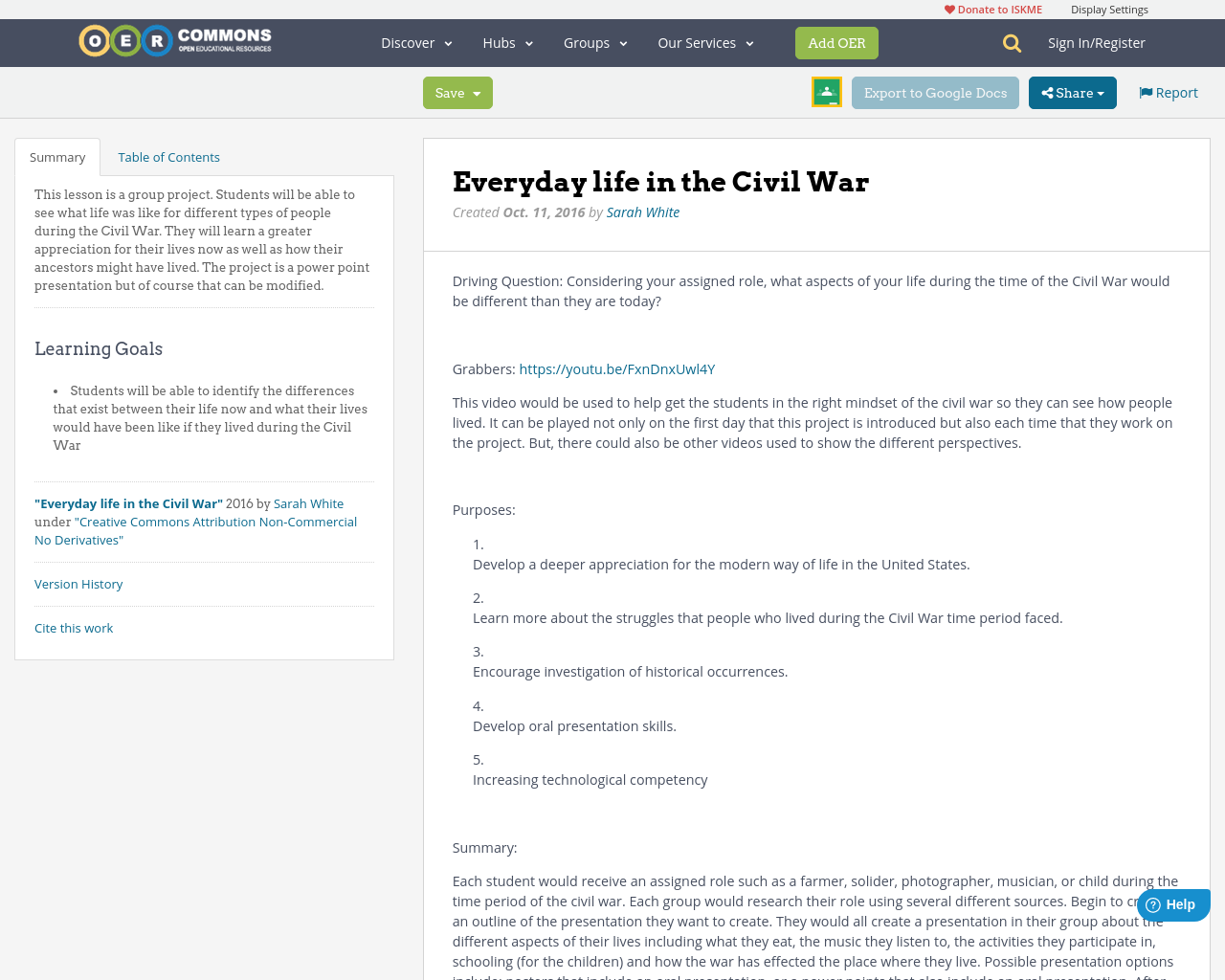 Everyday life in the Civil War | OER Commons