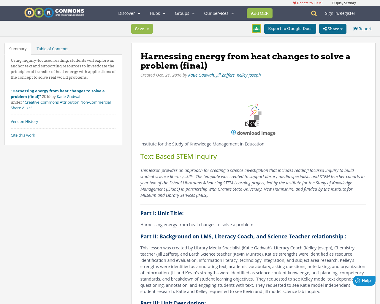 Harnessing energy from heat changes to solve a problem (final) | OER ...