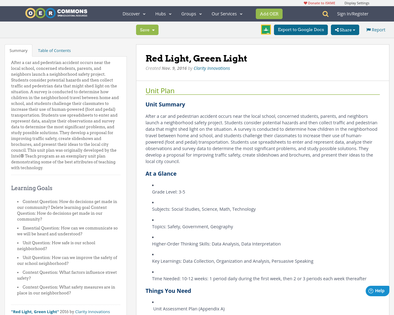 Red Light, Green Light | OER Commons