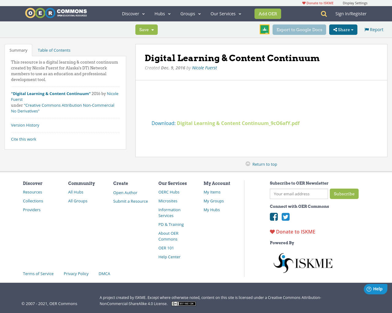 Digital Learning & Content Continuum | OER Commons