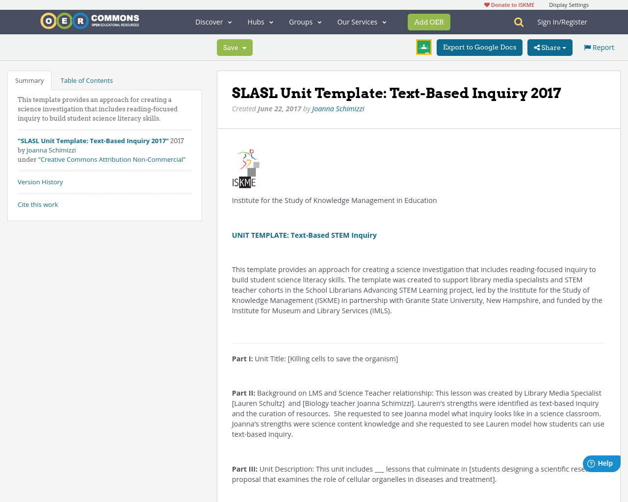 SLASL Unit Template Text Based Inquiry 2017 OER Commons