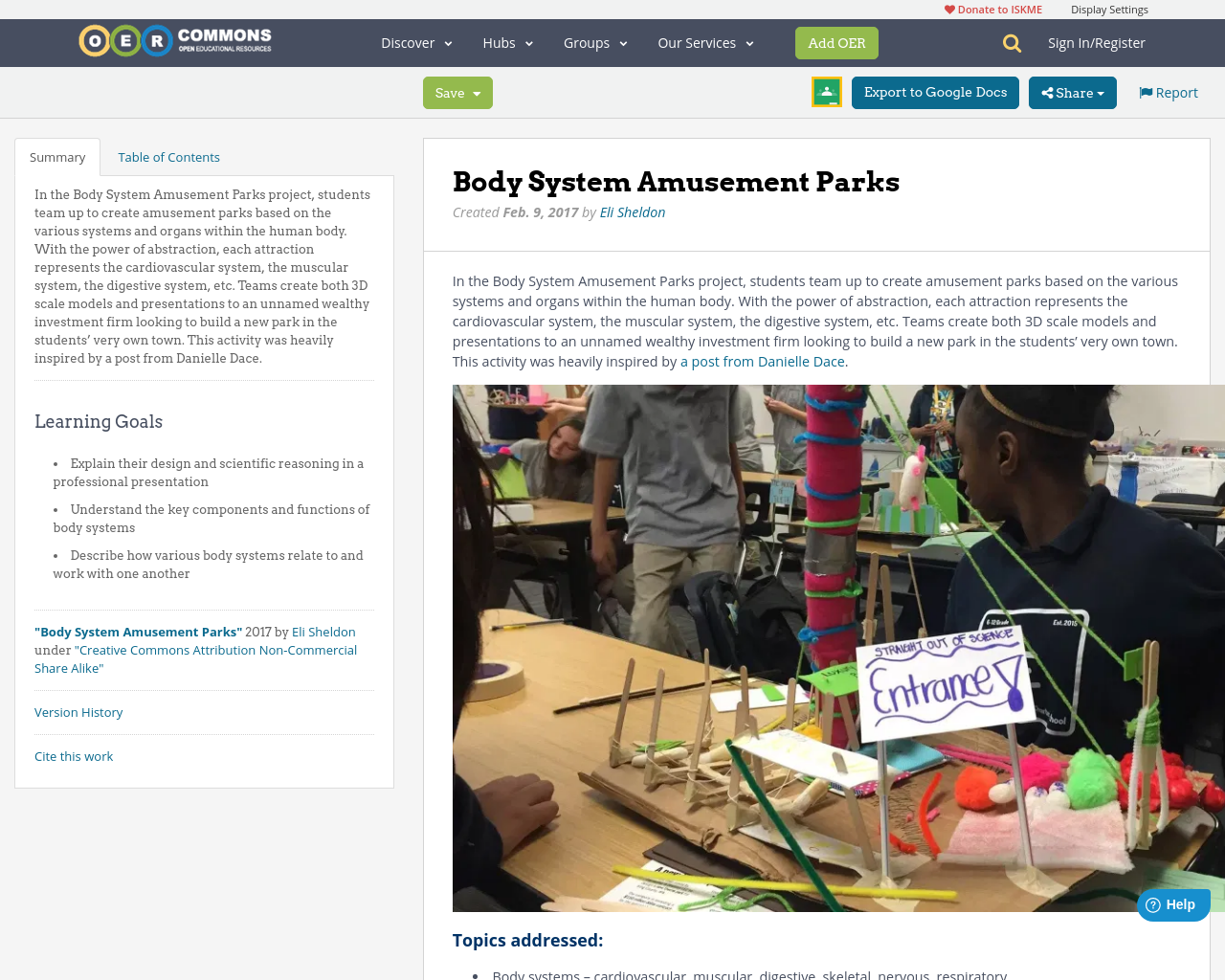 Body System Amusement Parks | OER Commons