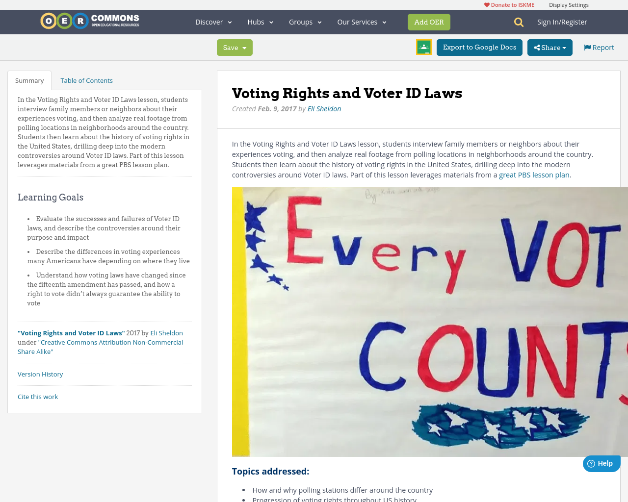 Voting Rights and Voter ID Laws | OER Commons