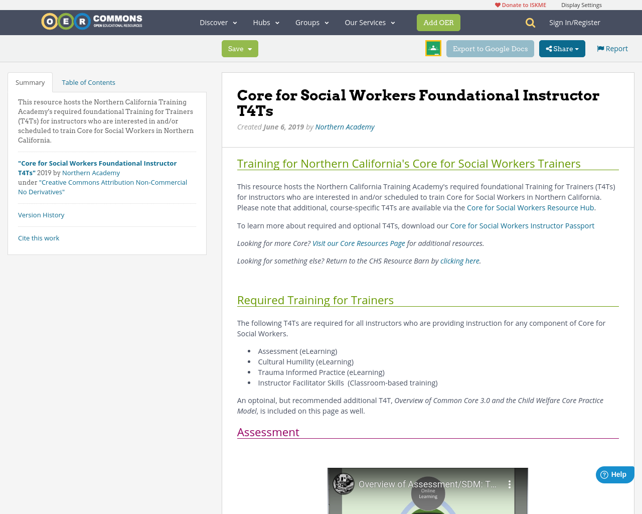 Core for Social Workers Foundational Instructor T4Ts | OER Commons