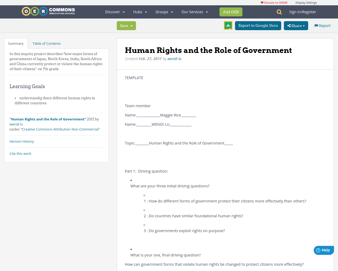 Human Rights and the Role of Government | OER Commons