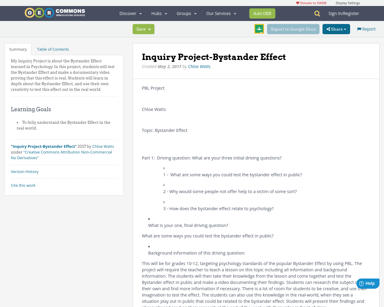 Inquiry Project-Bystander Effect | OER Commons