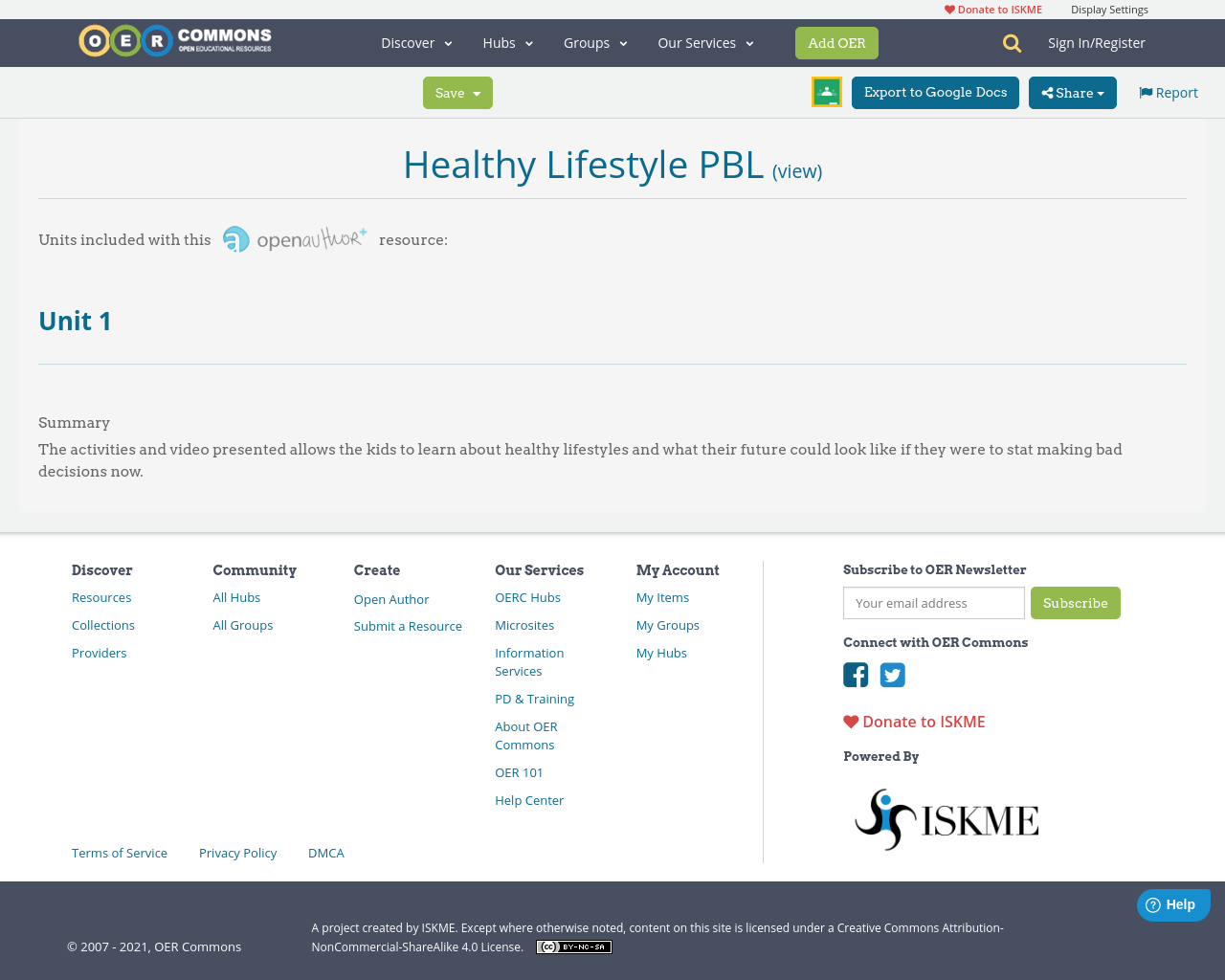 Healthy Lifestyle PBL | OER Commons